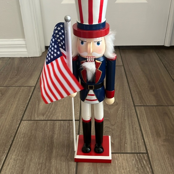 Other | Wooden Uncle Sam American Flag Usa Nutcracker | Poshmark